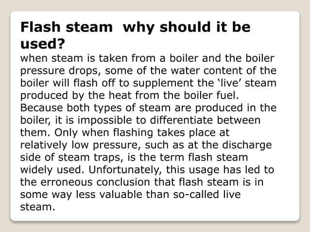 Flash steam and condensate recovery system | PPTX | Physics | Science