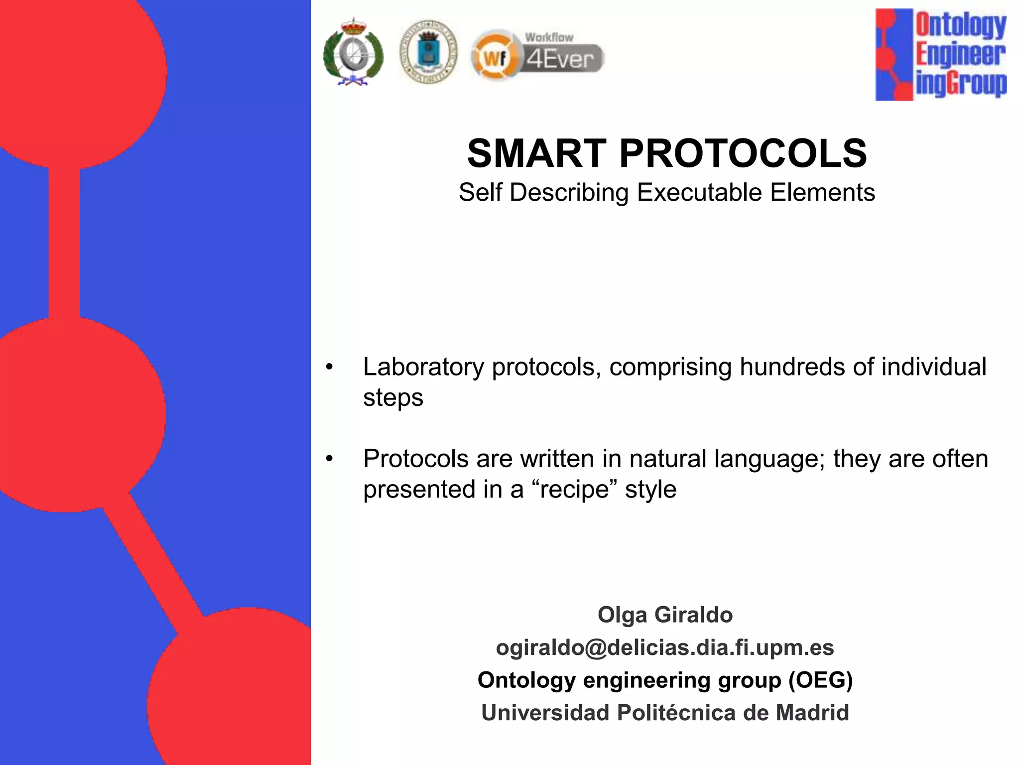 SMART PROTOCOLS, Self Describing Executable Elements | PPT