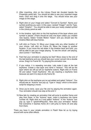 Quick Step by Step Flash Tutorial | PDF