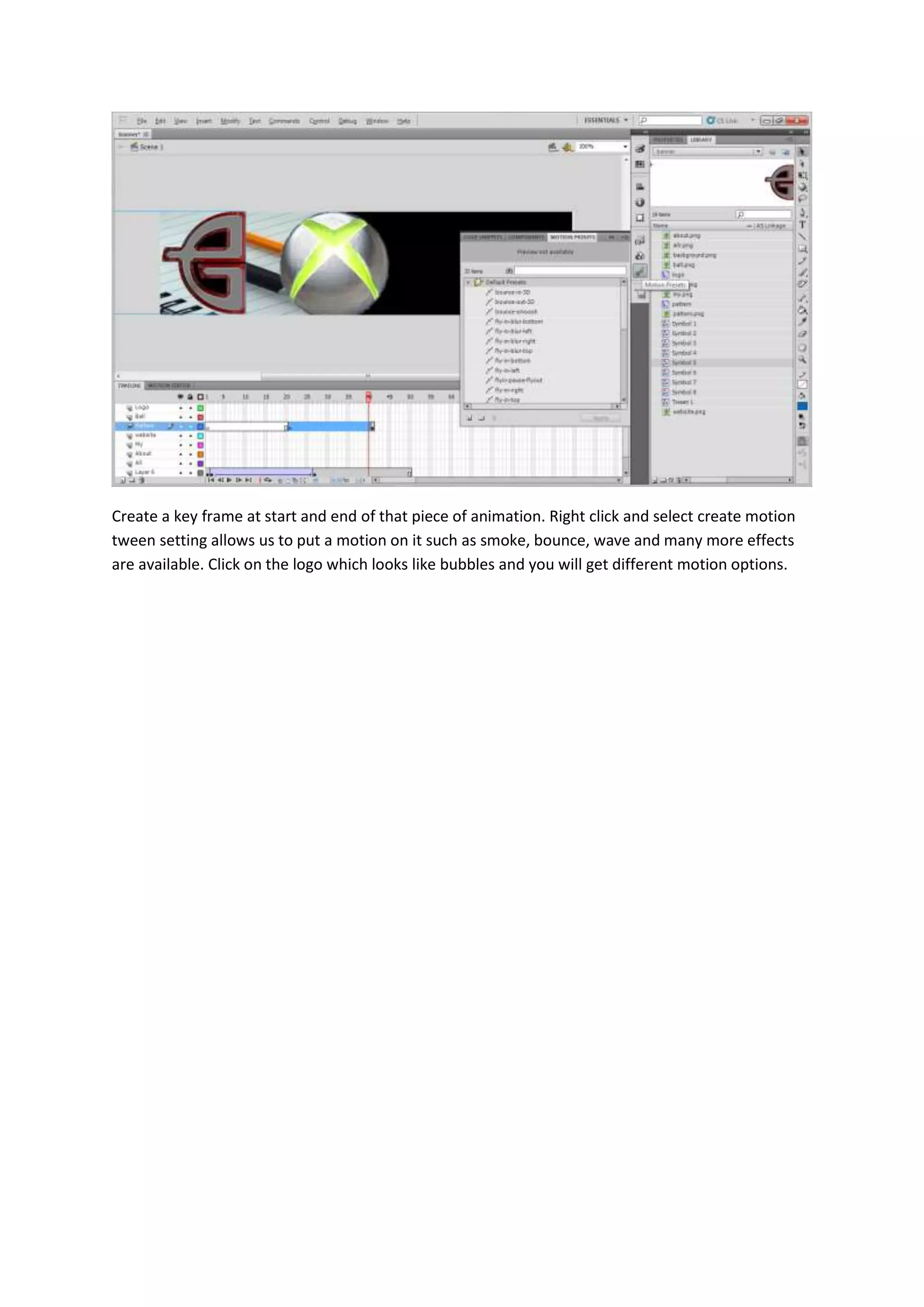 Adobe Flash Professional CS5.5 screen shots | DOCX
