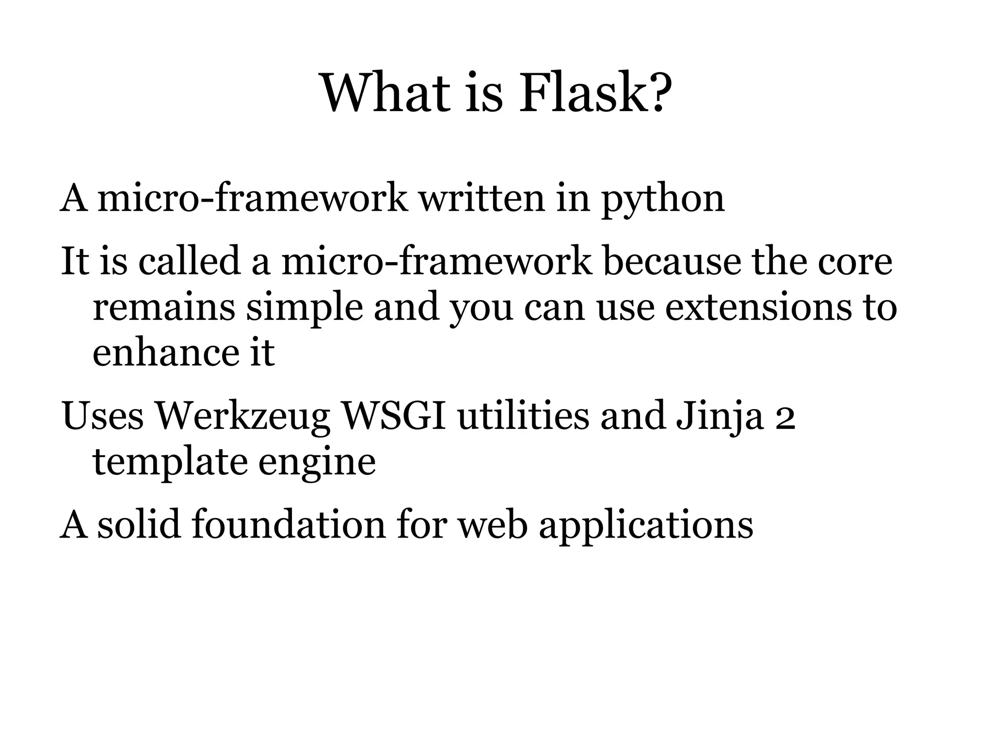 Flask | PPT Flask | PPT