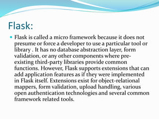 Flask | PPTX | Web Development | Internet