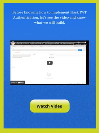 Flask jwt authentication tutorial | PDF