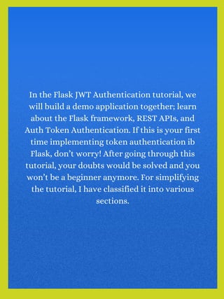 Flask jwt authentication tutorial | PDF