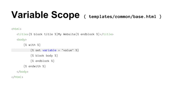 Intro to Jinja2 Templates - San Francisco Flask Meetup | PPT