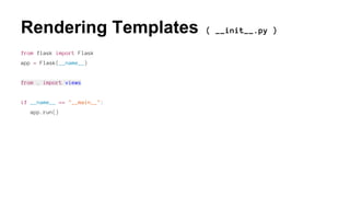 Jinja2 Templates - San Francisco Flask Meetup | PPT