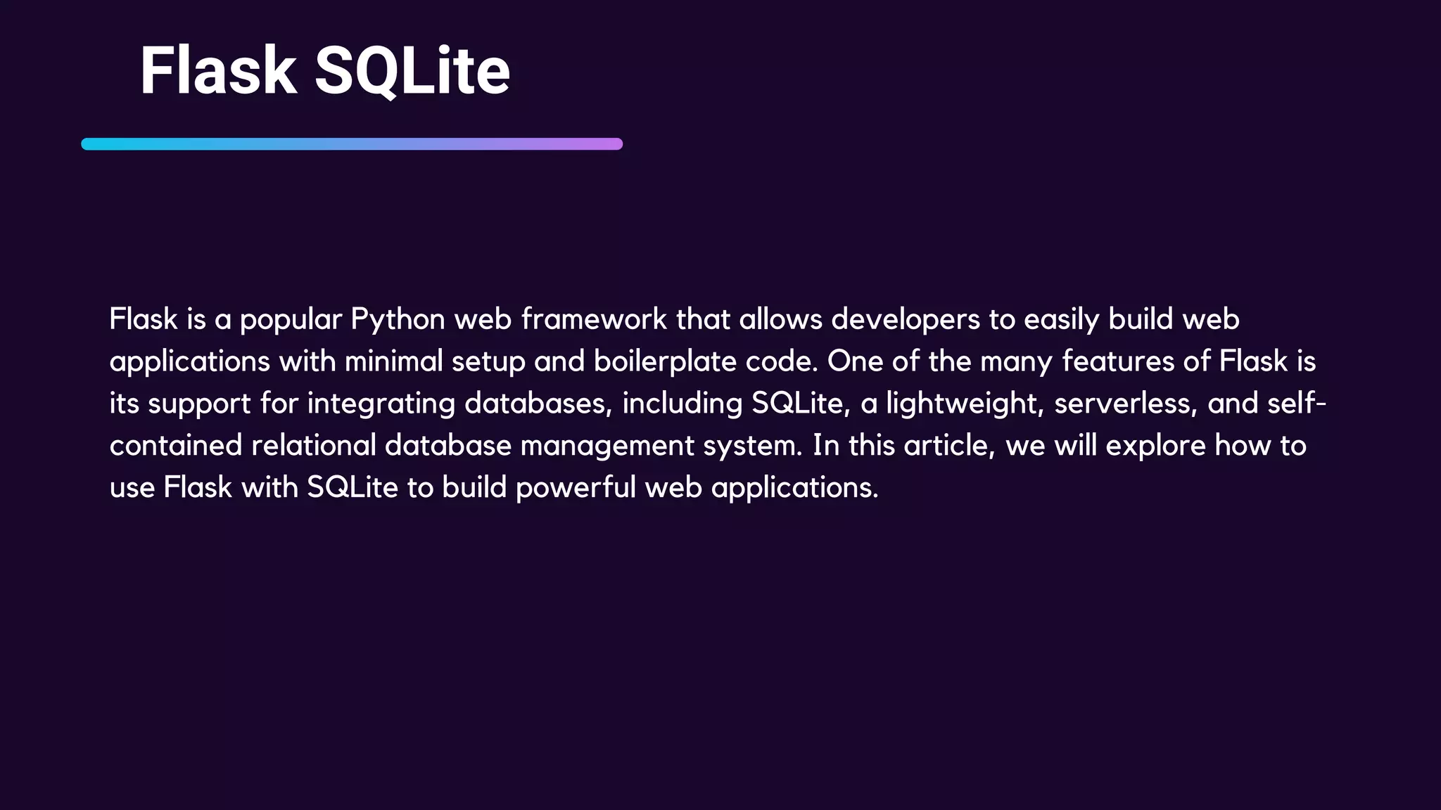 Flask SQLite .pdf | Databases | Computer Software and Applications