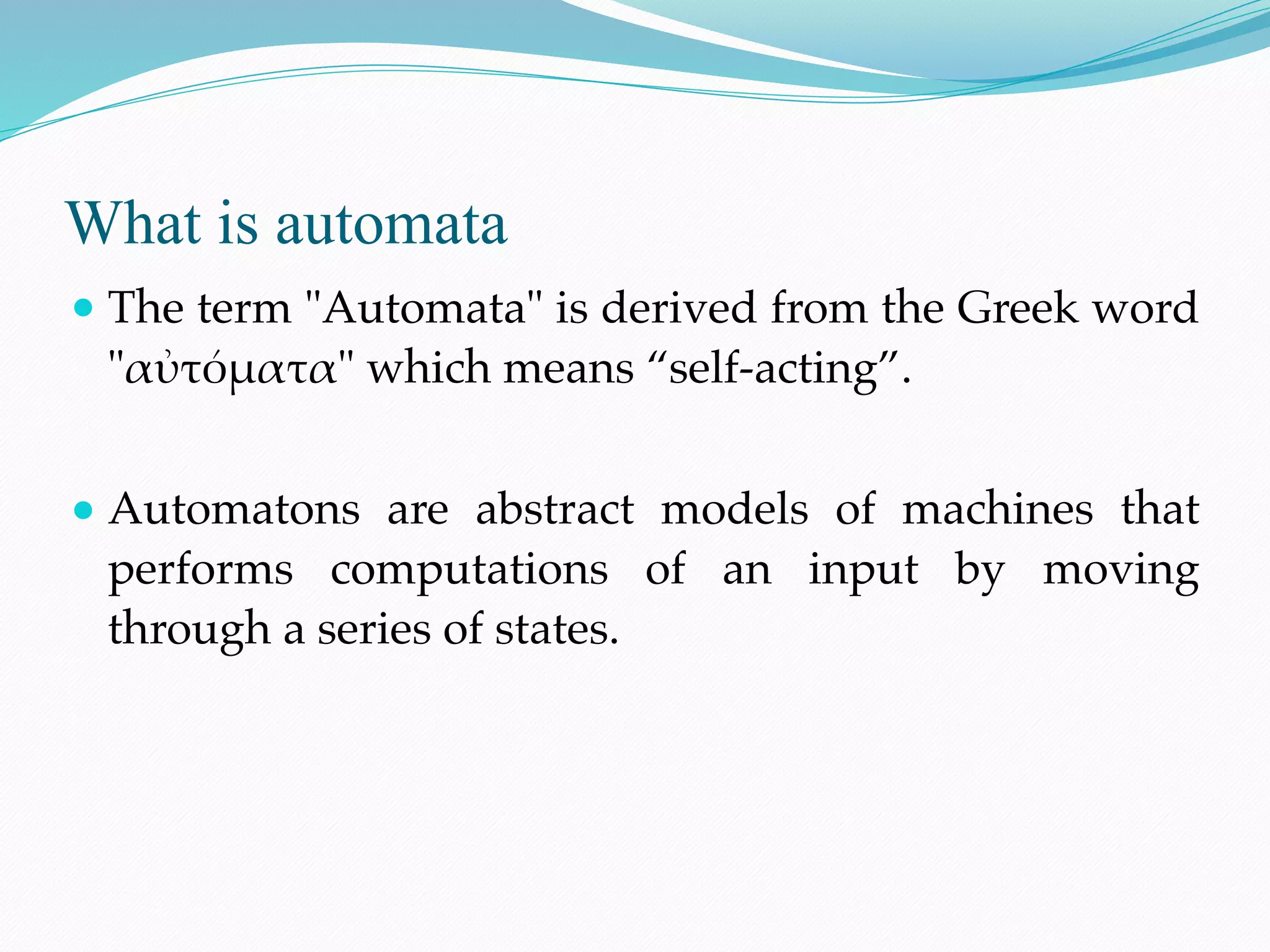 Formal Languages and Automata Theory Unit 1 | PDF