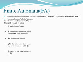 Formal Languages and Automata Theory Unit 1 | PDF