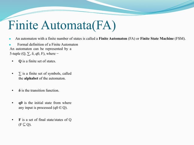 Formal Languages and Automata Theory Unit 1 | PDF
