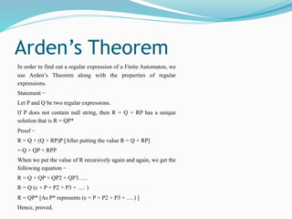 Formal Languages and Automata Theory unit 2 | PDF