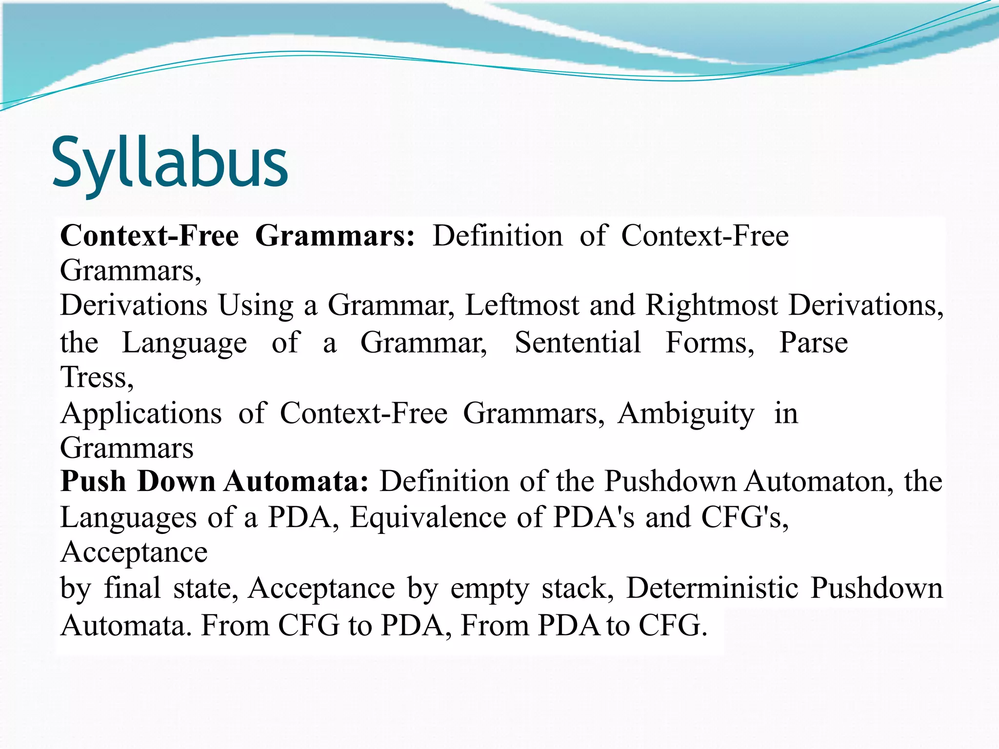 Formal Languages and Automata Theory unit 3 | PDF