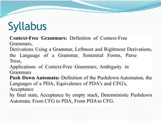 Formal Languages and Automata Theory unit 3 | PDF