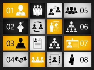 Grid Layout Presentation Template in Flat Design (for PowerPoint and ...