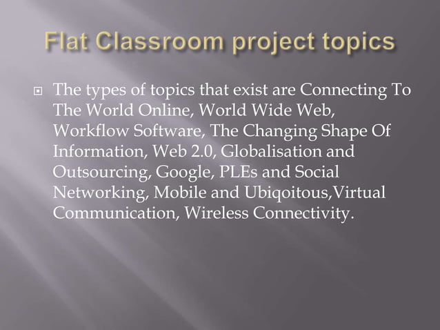 Flat Classroom Project | PPT