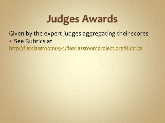 Flat Classroom Project 2009-2 Awards | PPT