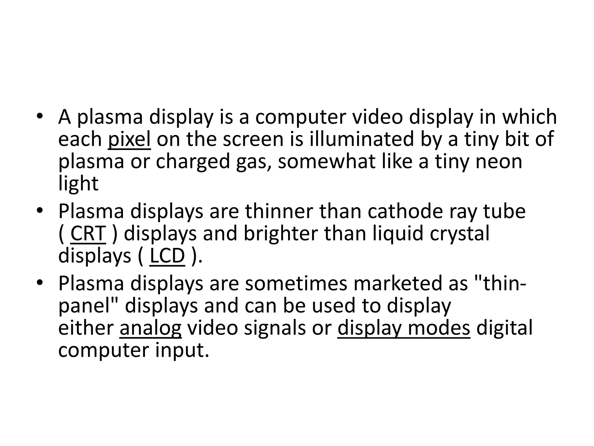Flat panel displays and plasma panel displays | PPTX