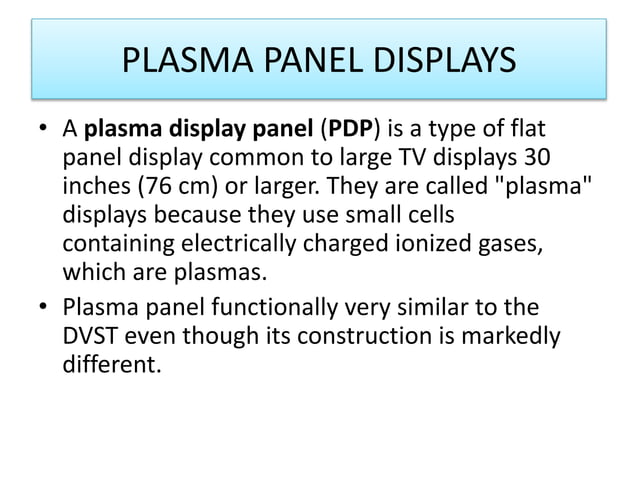 Flat panel displays and plasma panel displays | PPTX | Consumer ...