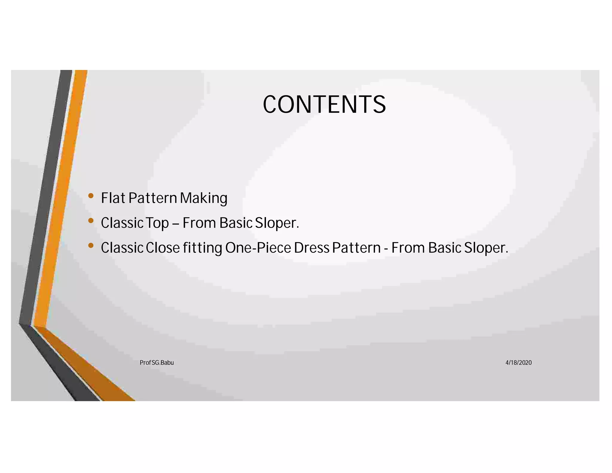Flat pattern making i prof sgb | PDF
