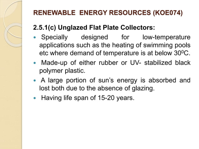 Flat plate collectors.pptx | Physics | Science