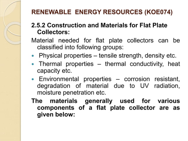 Flat plate collectors.pptx | Physics | Science