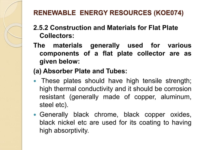 Flat plate collectors.pptx | Physics | Science