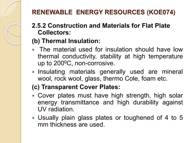 Flat plate collectors.pptx | Physics | Science