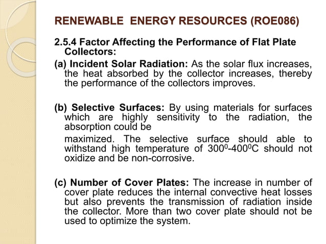 Flat plate collectors.pptx | Physics | Science