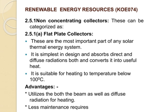 Flat plate collectors.pptx | Physics | Science