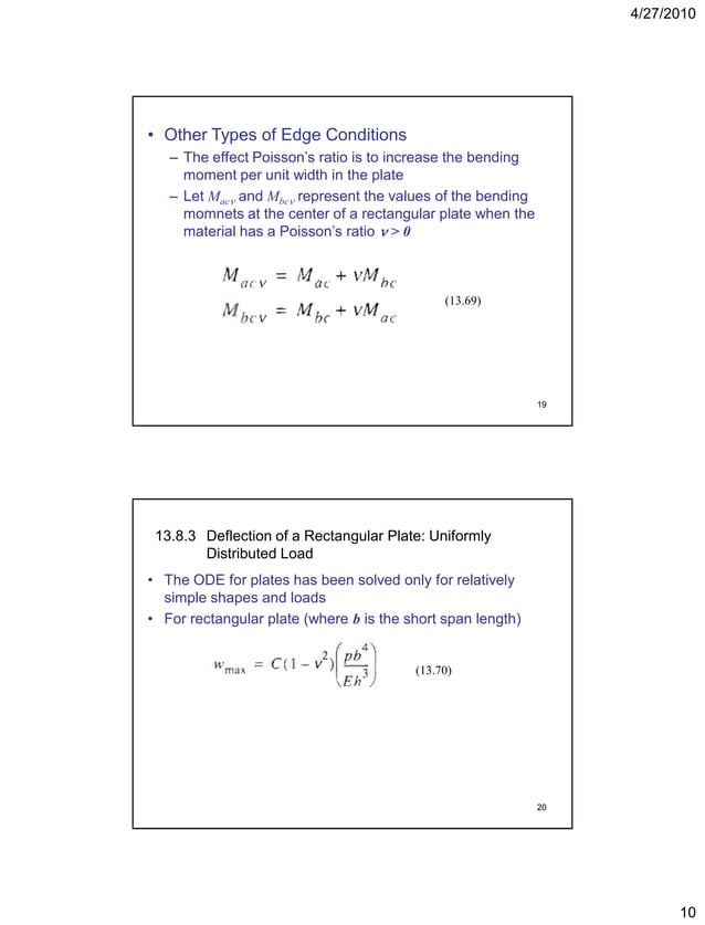 Flat plate deflection-chapter13 (1) | PDF | Physics | Science