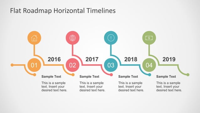 Flat Roadmap Horizontal Timelines Consulting Template | PPT Flat Roadmap Horizontal Timelines Consulting Template | PPT