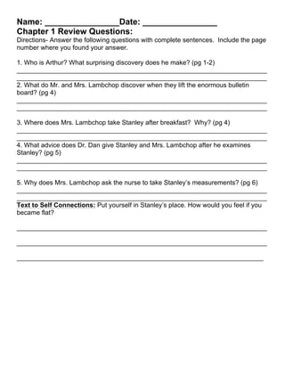 Flat stanley 2014 2015 packet | PDF