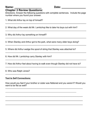 Flat stanley 2014 2015 packet | PDF