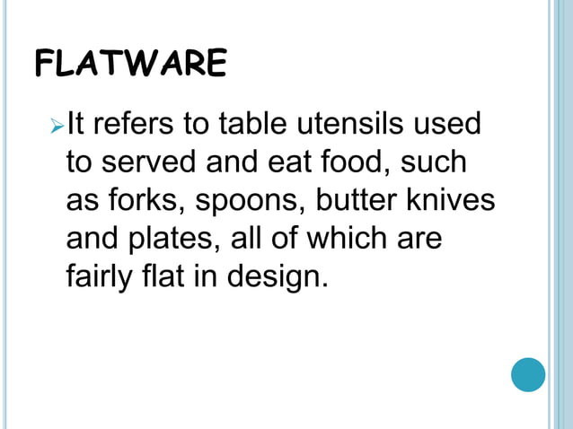 Food and Beverages - Flatware and Glassware | PPTX