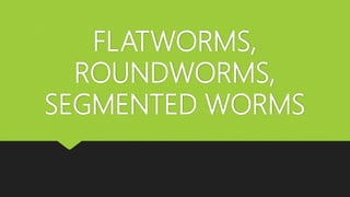 Flatworms, roundworms, segmented worms | PPTX