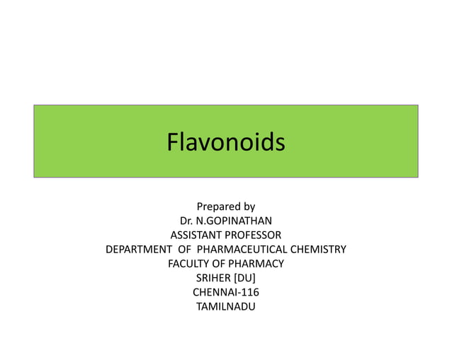 Flavonoids | PPTX | Chemistry | Science