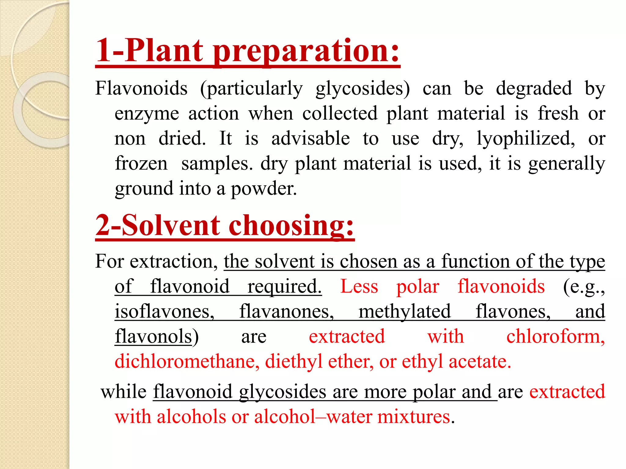 Flavonoids classification, isolation and identification | PPTX