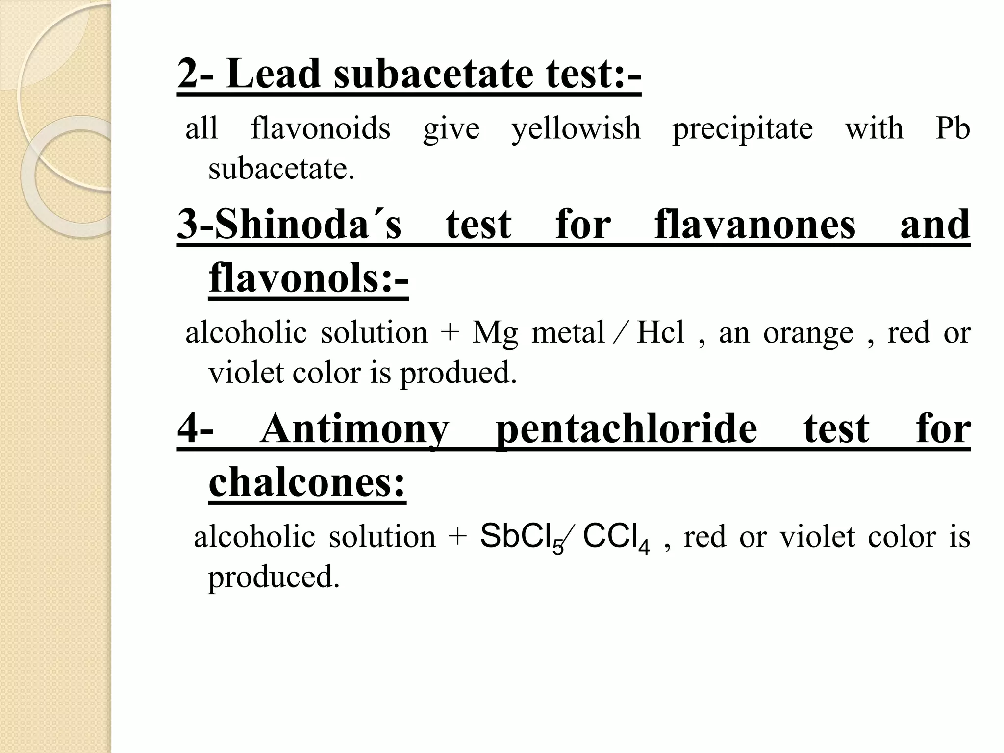 Flavonoids classification, isolation and identification | PPTX