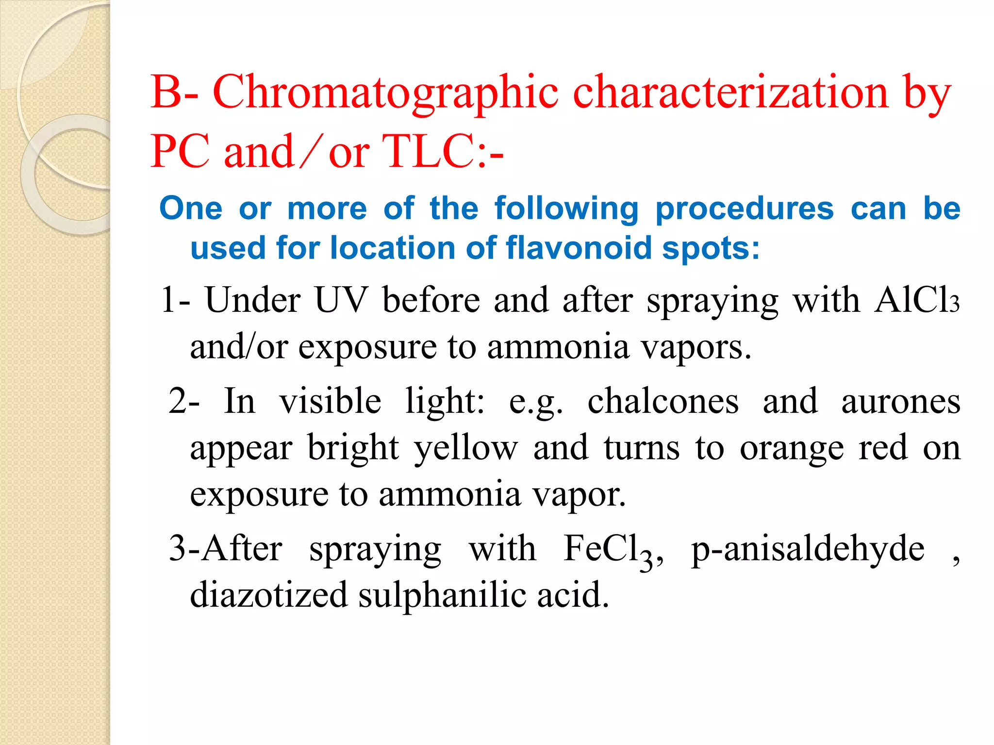 Flavonoids classification, isolation and identification | PPTX