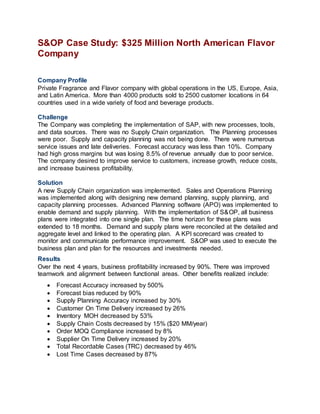 Flavor company s&op case study | DOCX