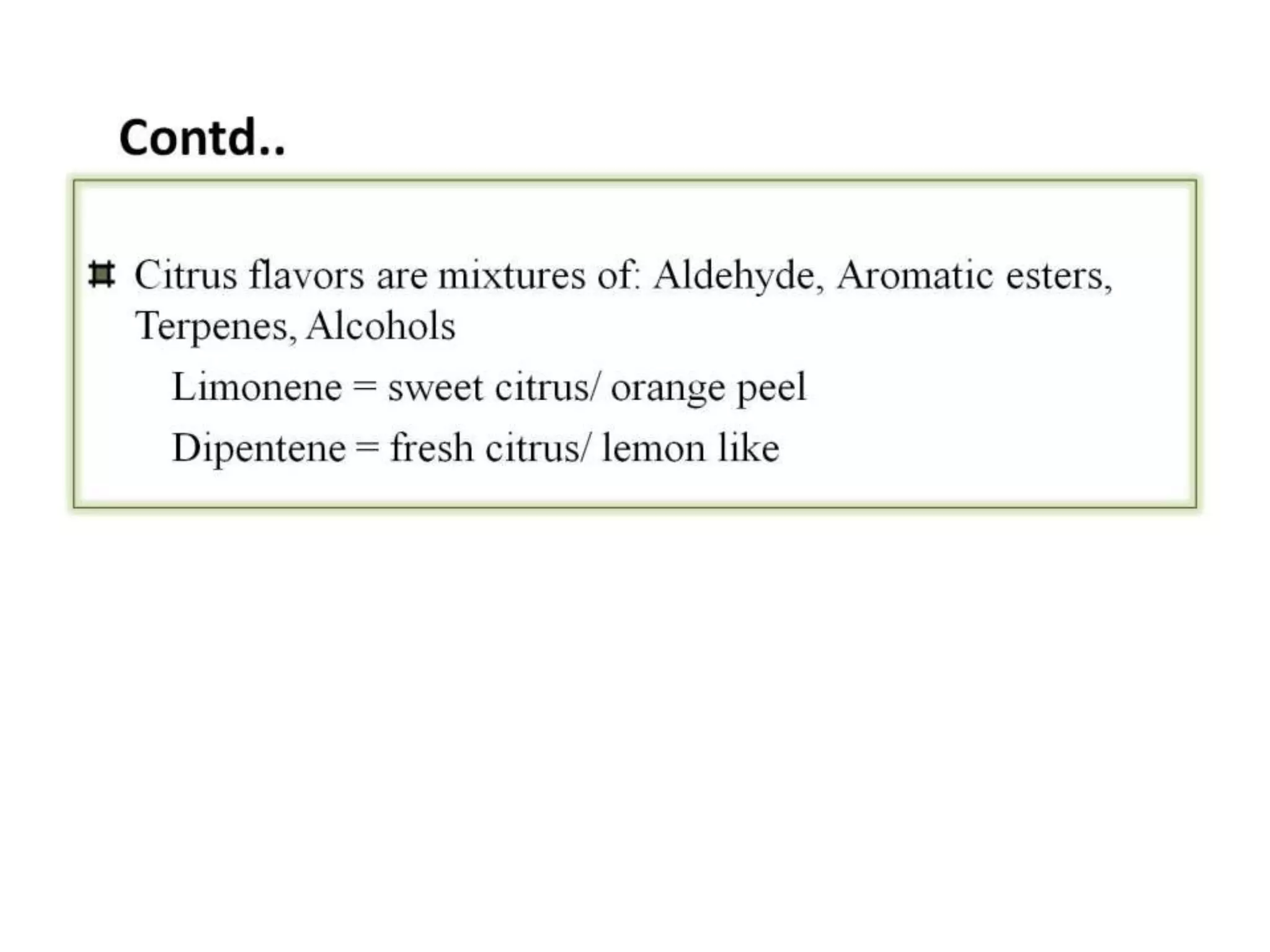 Flavor compounds from fruits and vegetables | PPTX