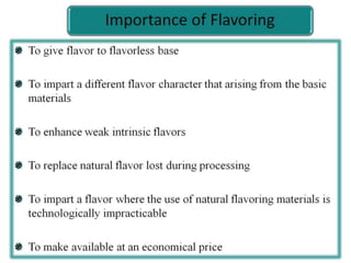 Flavor compounds from fruits and vegetables | PPTX