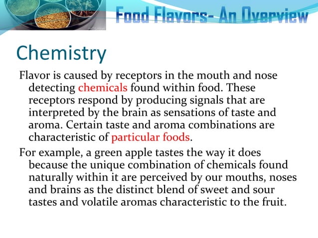 Flavors - An Overview | PPS | Chemistry | Science