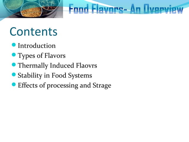Flavors - An Overview | PPS | Chemistry | Science