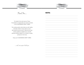 Flavorwave Oven User Guide | PDF