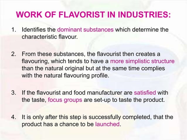 Flavour in food industries | PPTX | Chemistry | Science