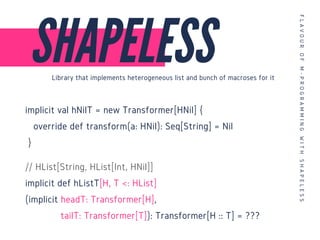 Flavour of meta-programming with shapeless | PPT