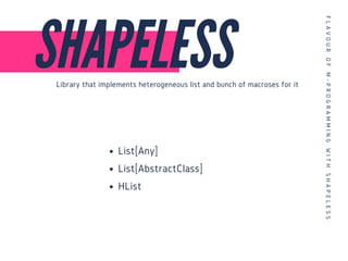 Flavour of meta-programming with shapeless | PPT