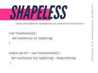 Flavour of meta-programming with shapeless | PPT