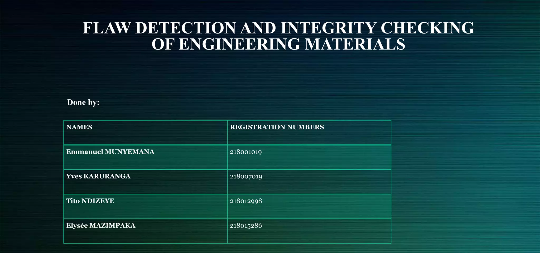 Flaw detection integrity checking of engineering materials | PPTX